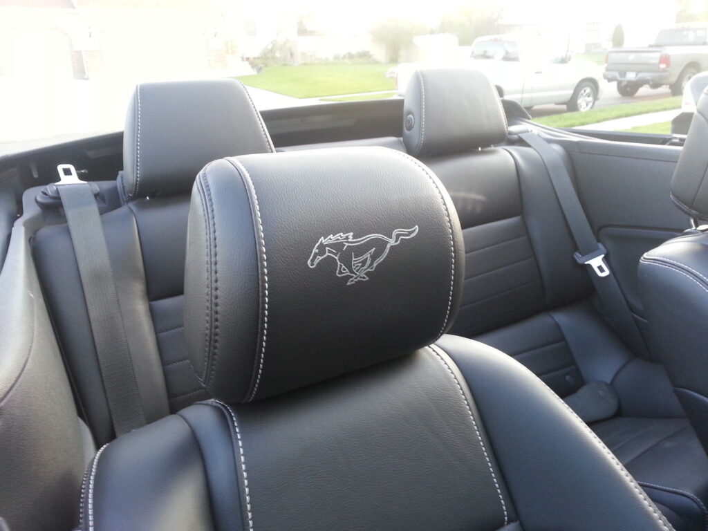 2015-2023 Ford Mustang Headrest Outlined Pony Decals - Only Leather ...