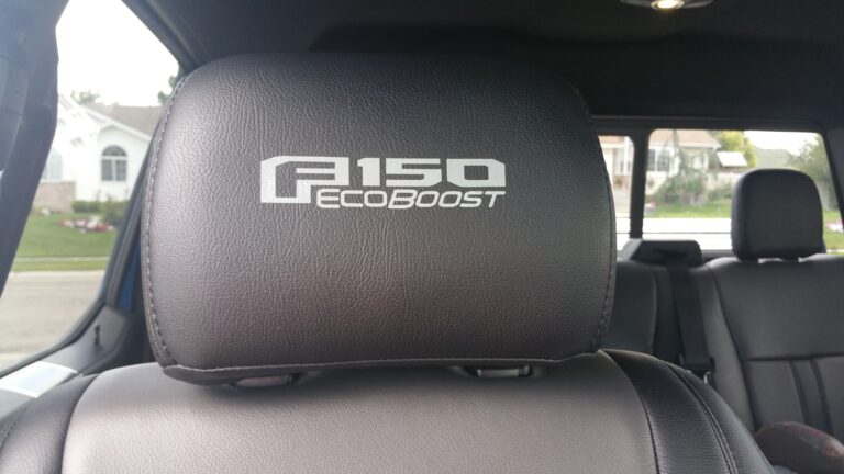 F-150 Headrest decals with F-150 Ecoboost logo - Rocky Mountain Graphics