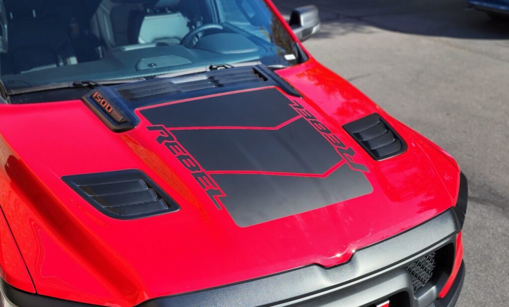 2019-2025 Ram 1500 Rebel Hood Graphics V4 Vinyl Decals - Rocky Mountain ...