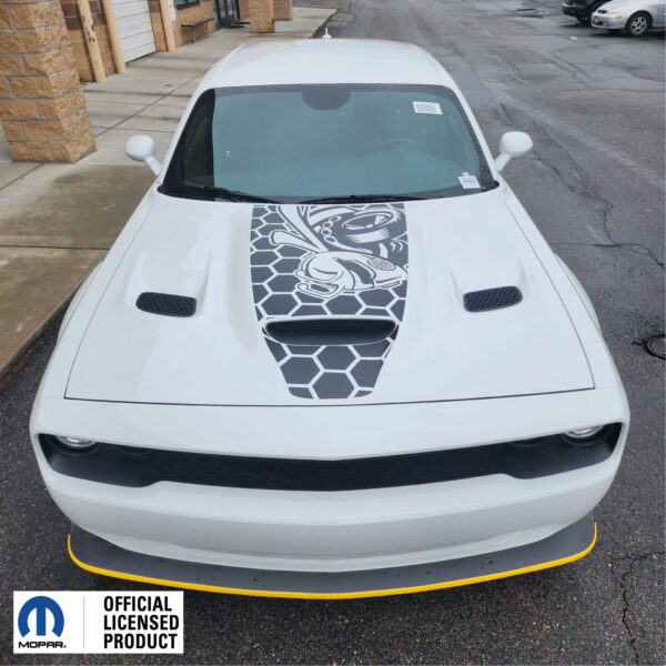 Fits 2019-2024 Dodge Challenger Hood Decal Angry Bee W Honey Graphics ...