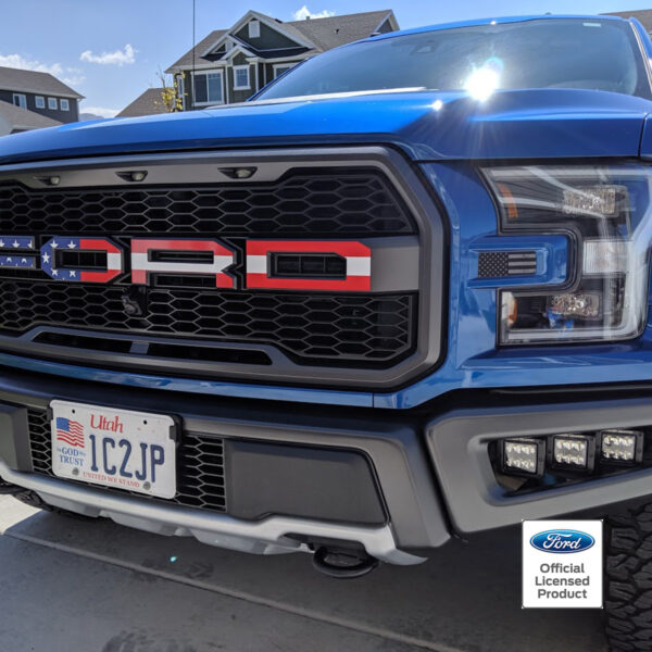 2017-2020 Ford Raptor American Flag Grille Letter Decals - Rocky ...