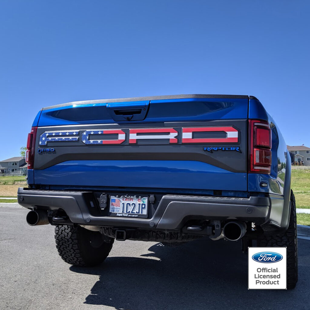2017-2020 Ford Raptor American Flag Tailgate Letter Decals - Rocky ...