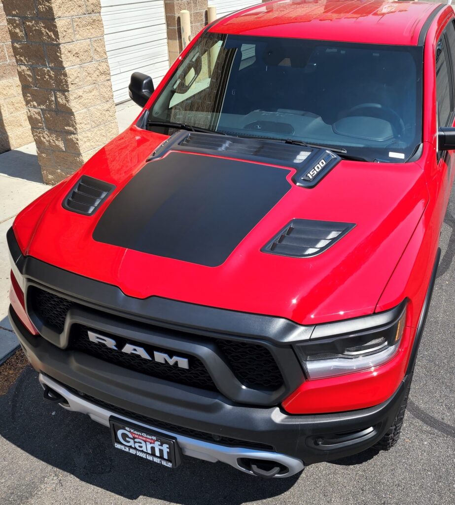 2019-2026 Ram 1500 Rebel Hood Stripe Vinyl Graphics - Fits Sport Hoods ...