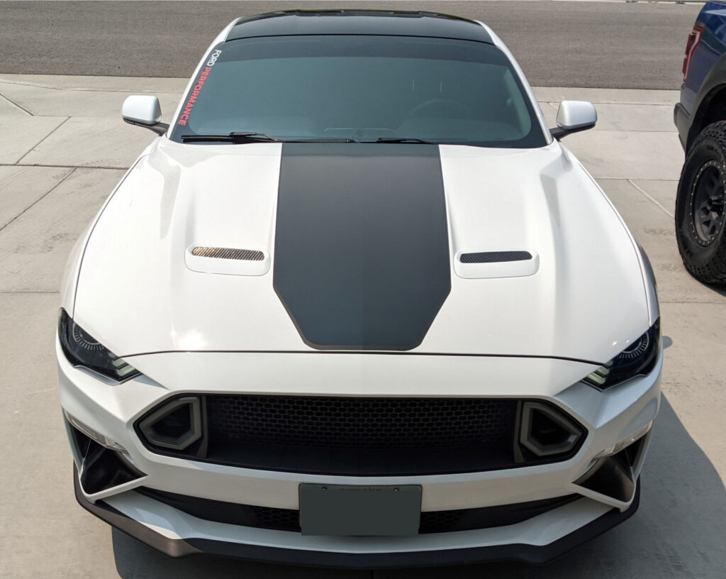 2018-2023 Mustang Center Hood Stripe with Outline - Rocky Mountain Graphics