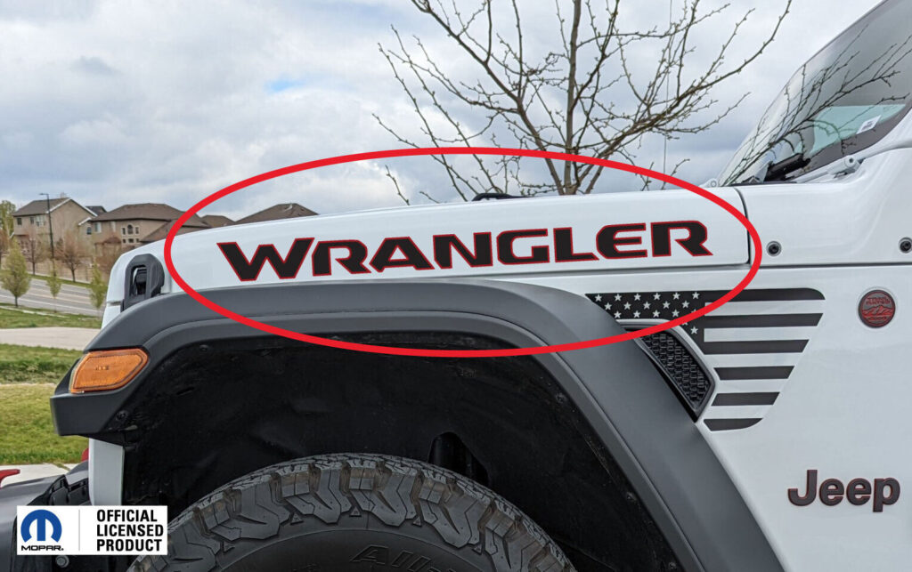 2018-2025 Jeep Wrangler Hood Letters Graphics Side Vinyl Decals - Rocky ...