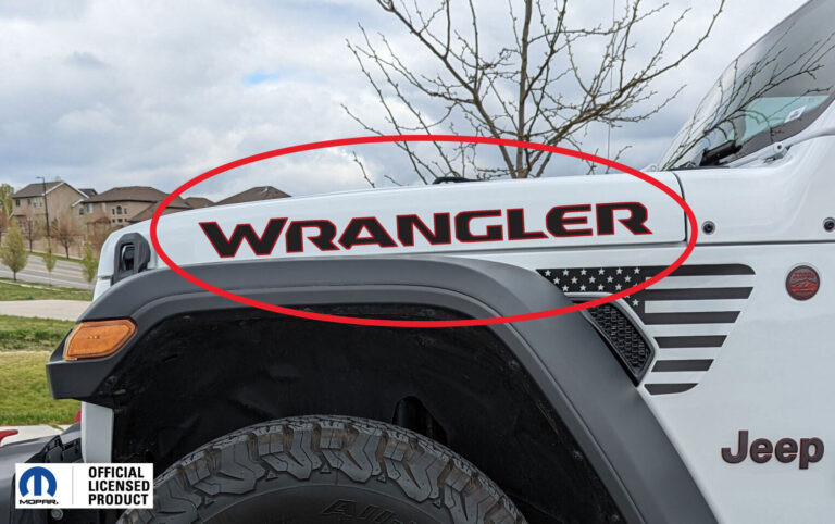 2018-2025 Jeep Wrangler Hood Letters Graphics Side Vinyl Decals - Rocky ...