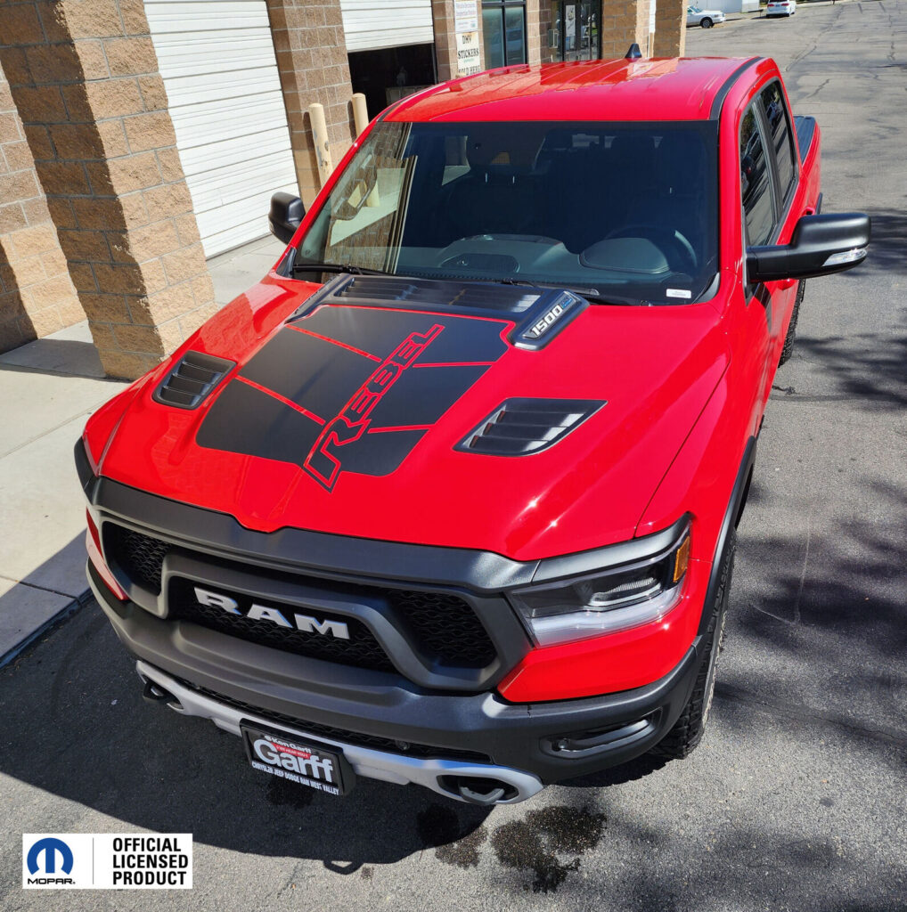 2019-2025 Ram 1500 Rebel Hood Graphics V2 - Rocky Mountain Graphics