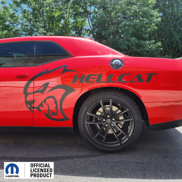 Fits 2019-2024 Dodge Challenger Side Hellcat W Hellcat Vinyl Sticker ...