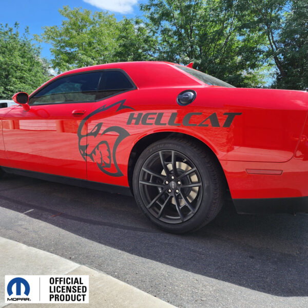 Fits 2019-2024 Dodge Challenger Side Hellcat W Hellcat Vinyl Sticker ...